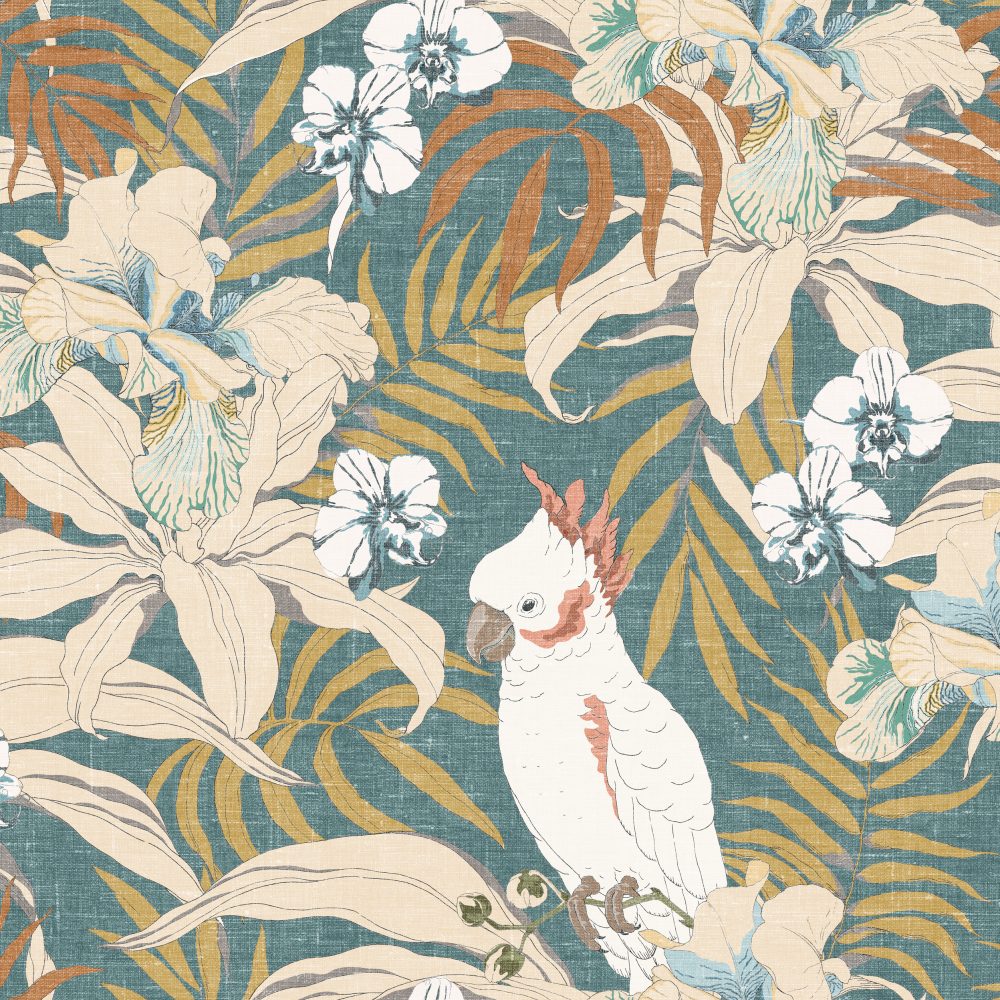 Tela estampada de diseño exclusivo Cacatúa - Reyes Ordoñez